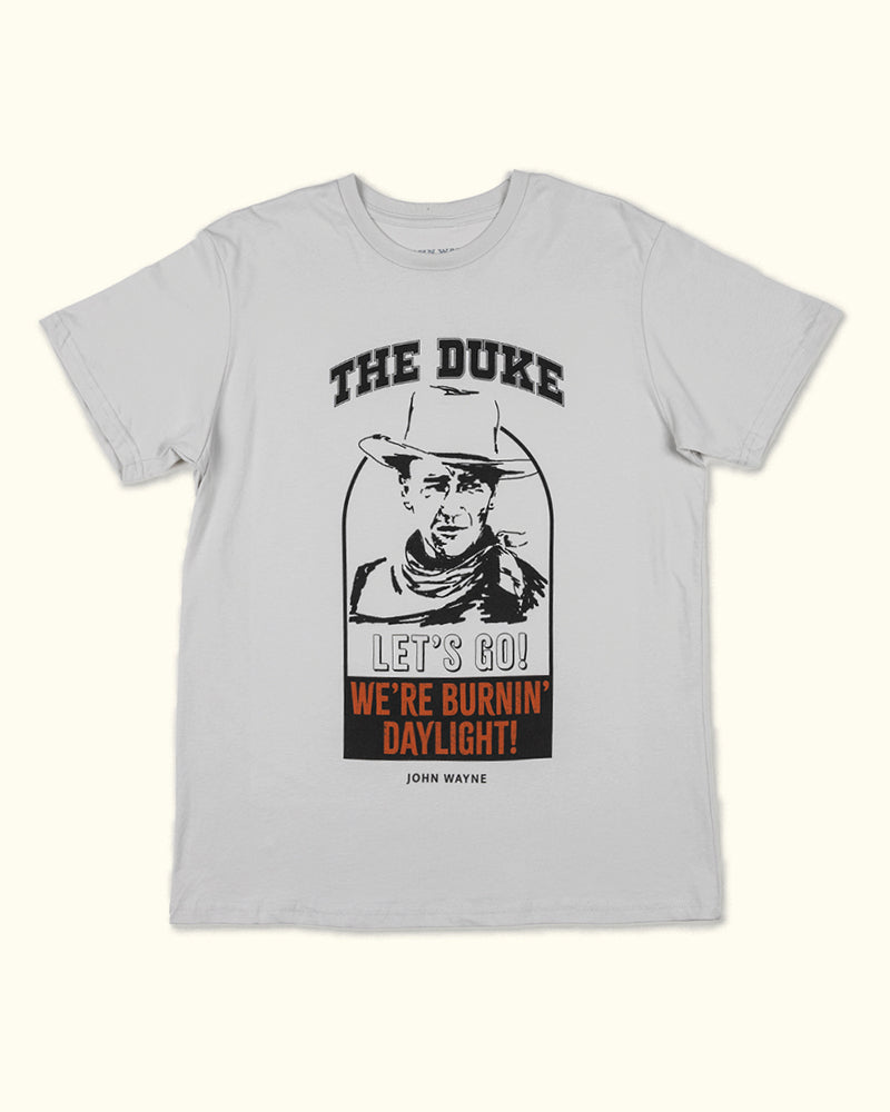 The Duke Let's Go Tee - Silver – John Wayne Stock & Supply